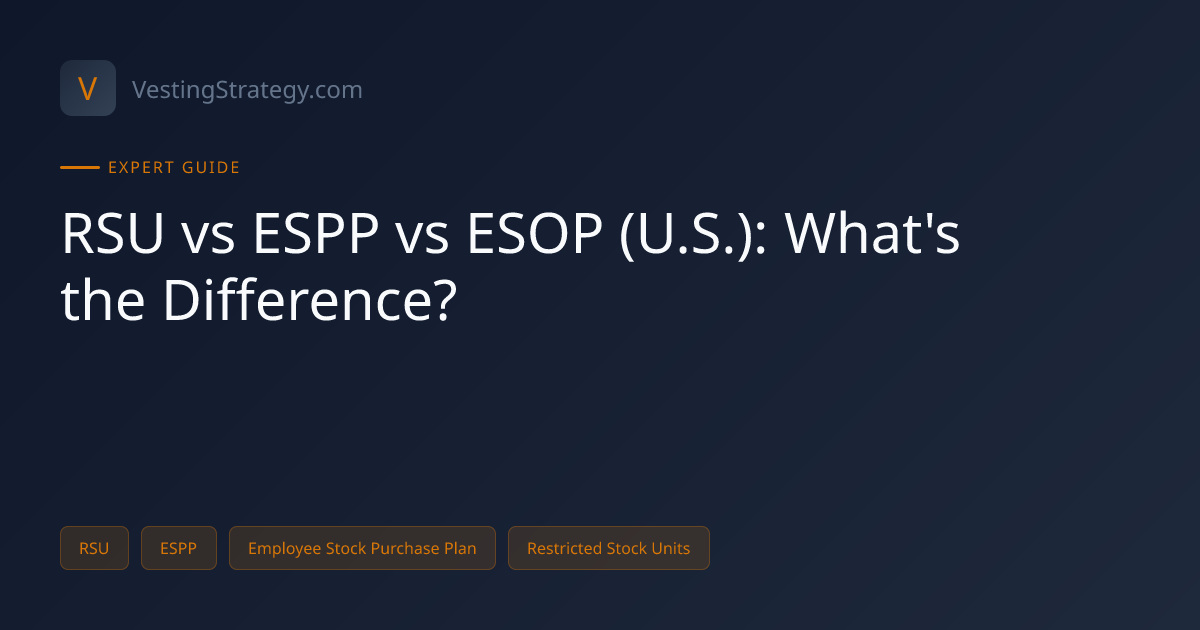 RSU vs ESPP vs ESOP (U.S.): What's the Difference? | VestingStrategy